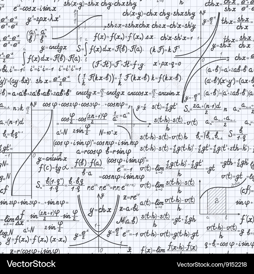 Math seamless pattern background notebook Vector Image