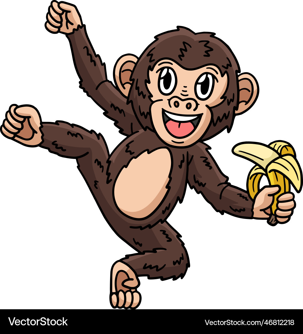 Monkey cartoon colored clipart Royalty Free Vector Image