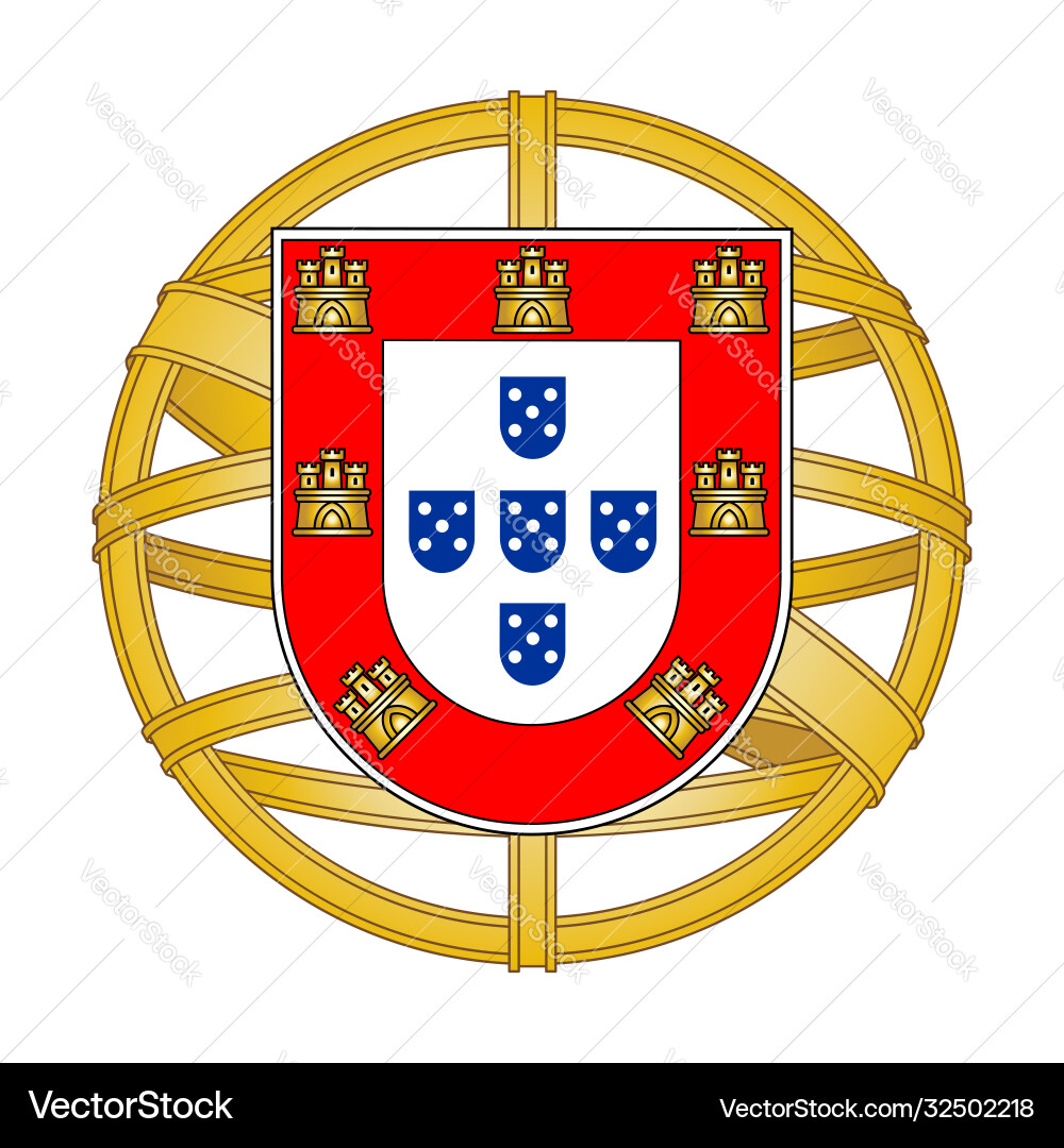 Portugal coat arms Royalty Free Vector Image - VectorStock