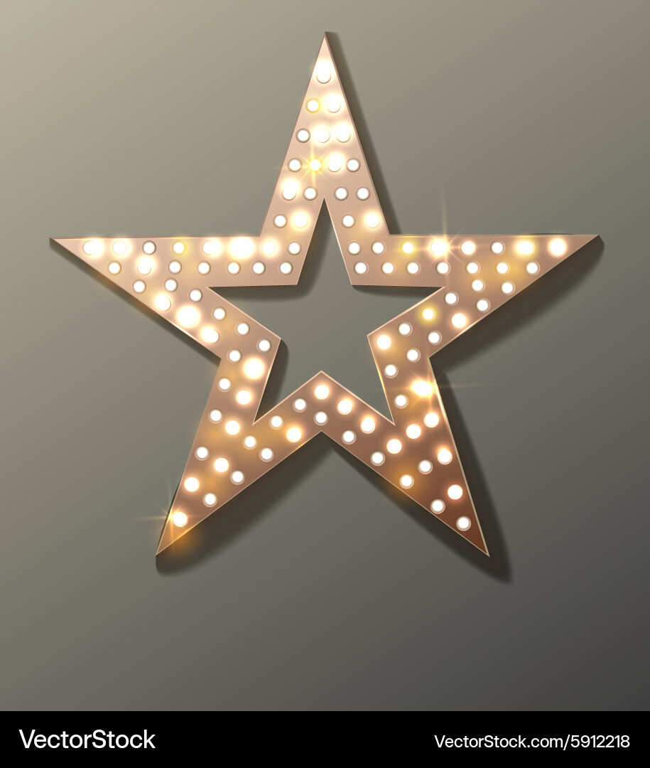 Retro Star Light Sign Banner Royalty Free Vector Image