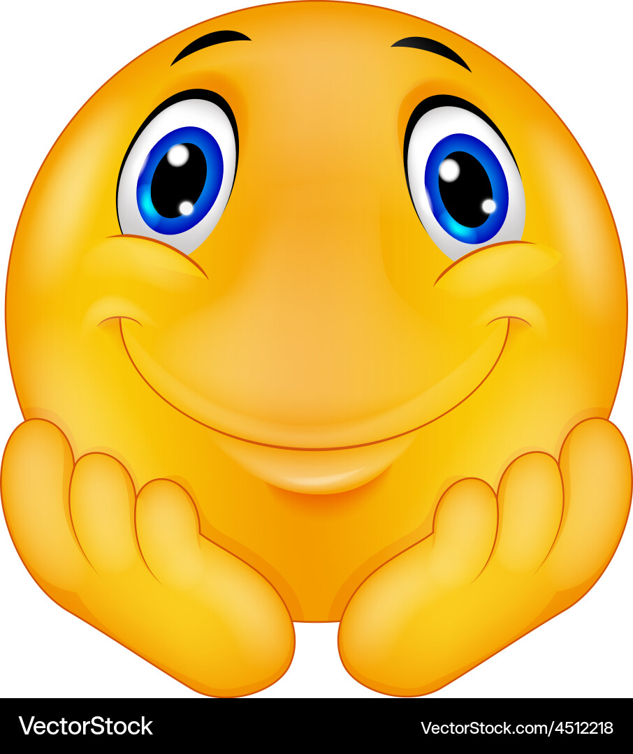 Denken Emoticon lächeln Lizenzfreies Vektorbild