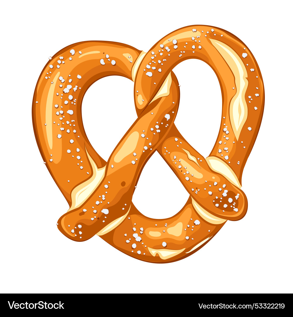 A classic salted pretzel Royalty Free Vector Image