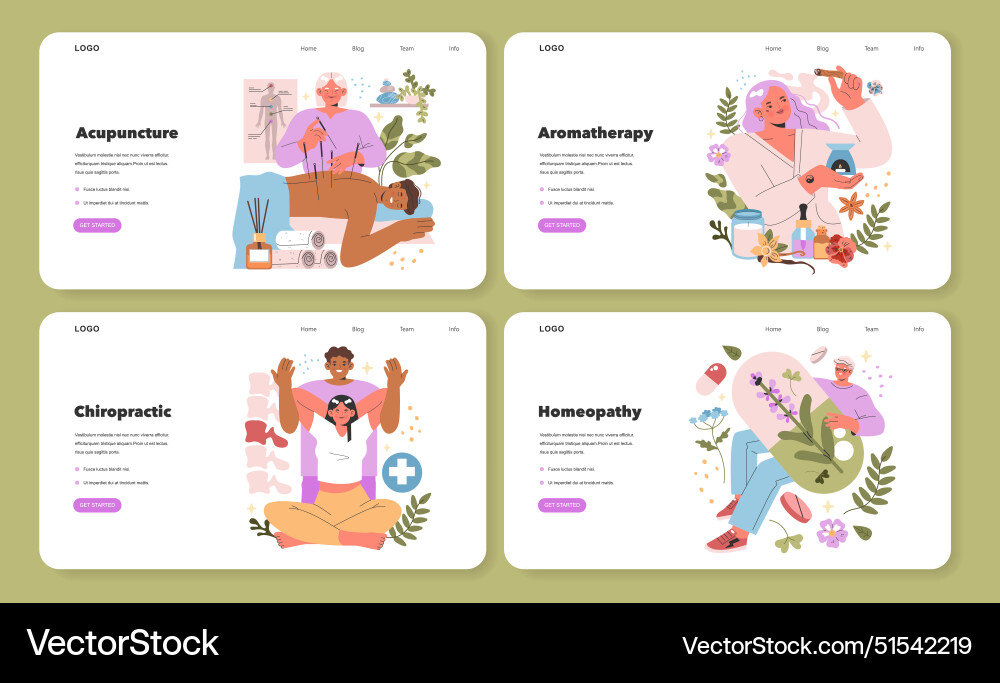 Alternative medicine flat Royalty Free Vector Image