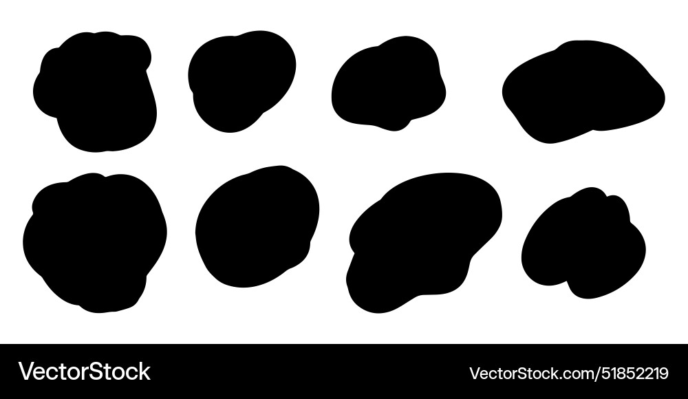 Blob shapes set random blotch inkblot stone Vector Image