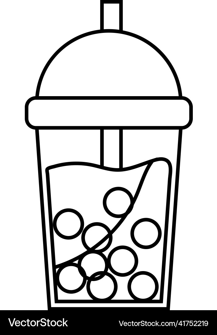 Boba drink icon design template isolated Vector Image