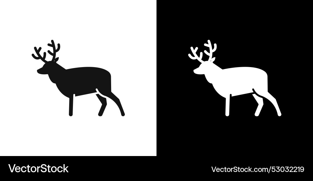 Deer animal icon logo set Royalty Free Vector Image