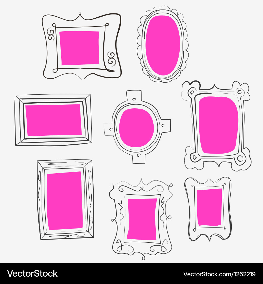 Fun pink frames Royalty Free Vector Image - VectorStock