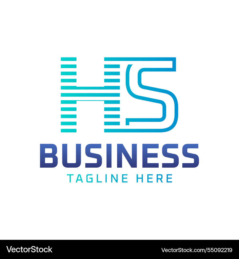 Hs logo design sleek modern letter Royalty Free Vector Image