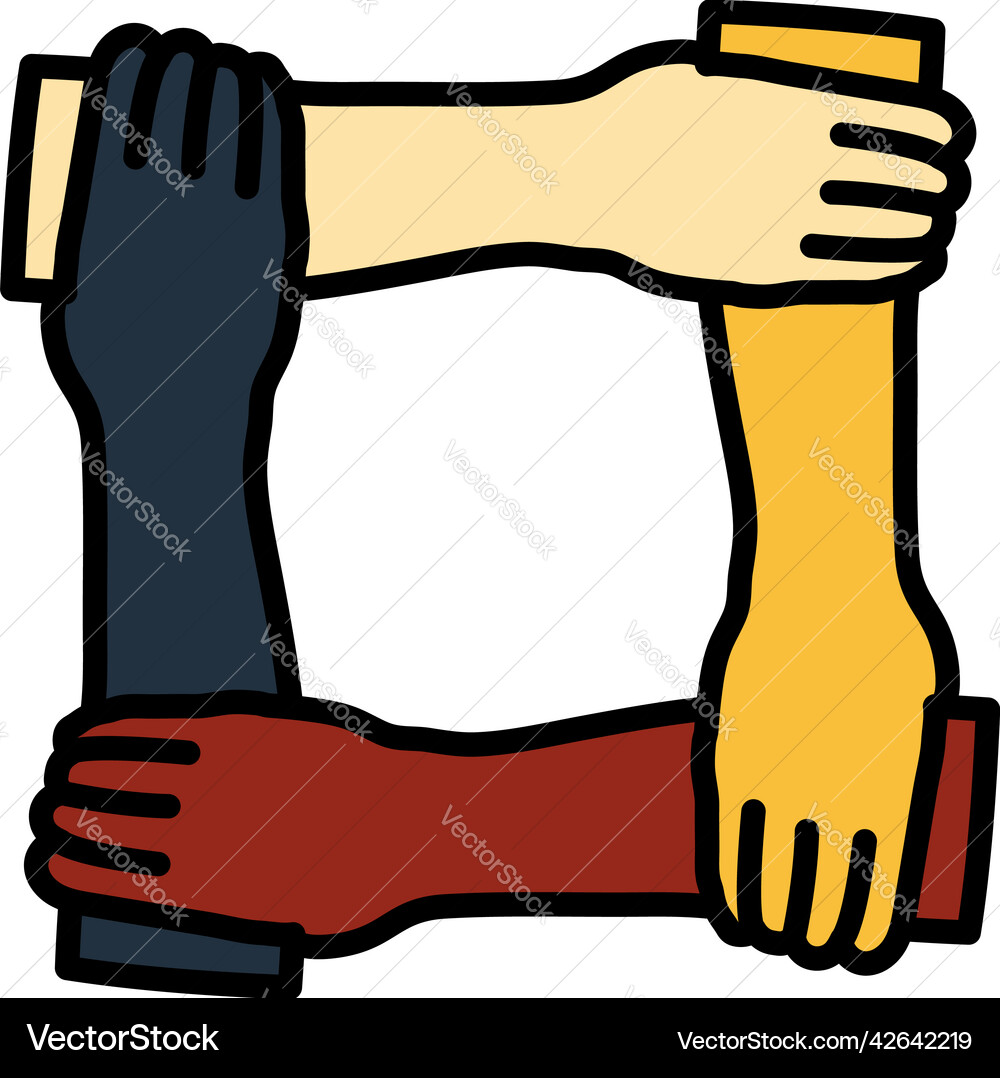 Icon of crossed hands Royalty Free Vector Image