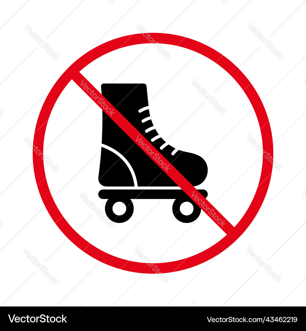 No allowed skating sign prohibited roll zone Vector Image