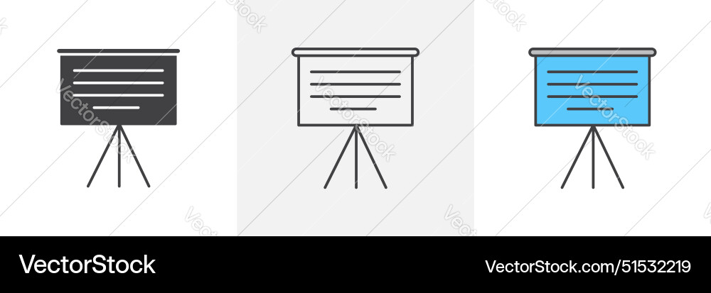 Presentation icon set business seminar board Vector Image