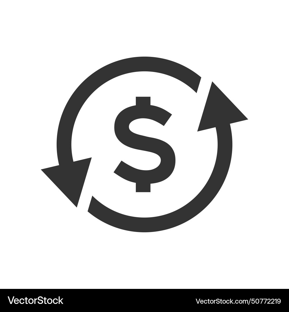 Refund icon or currency exchange isolated Vector Image