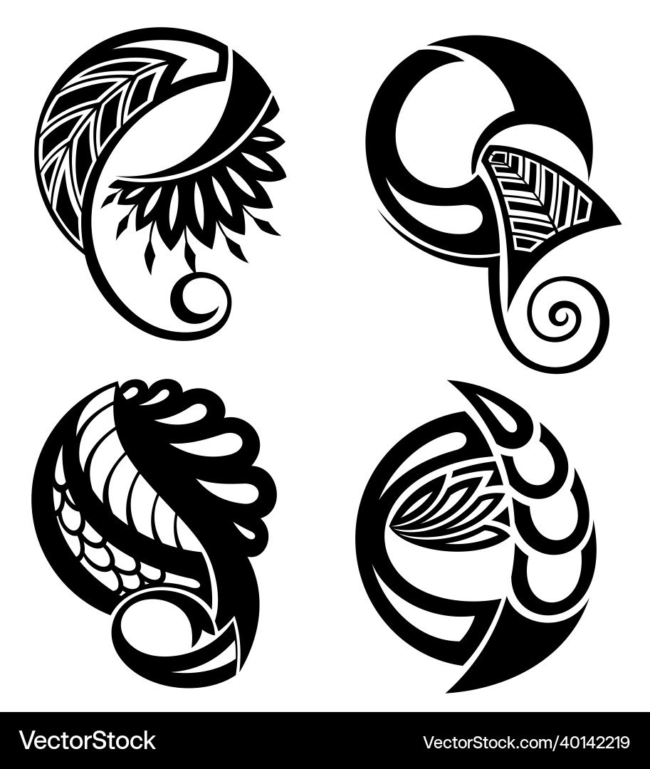 Round tattoos set Royalty Free Vector Image - VectorStock