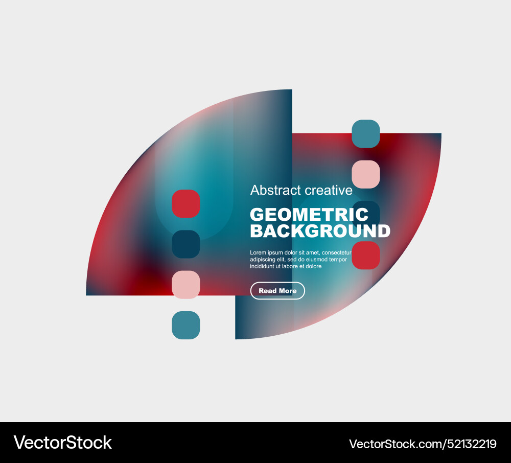 Round triangle and square composition Royalty Free Vector