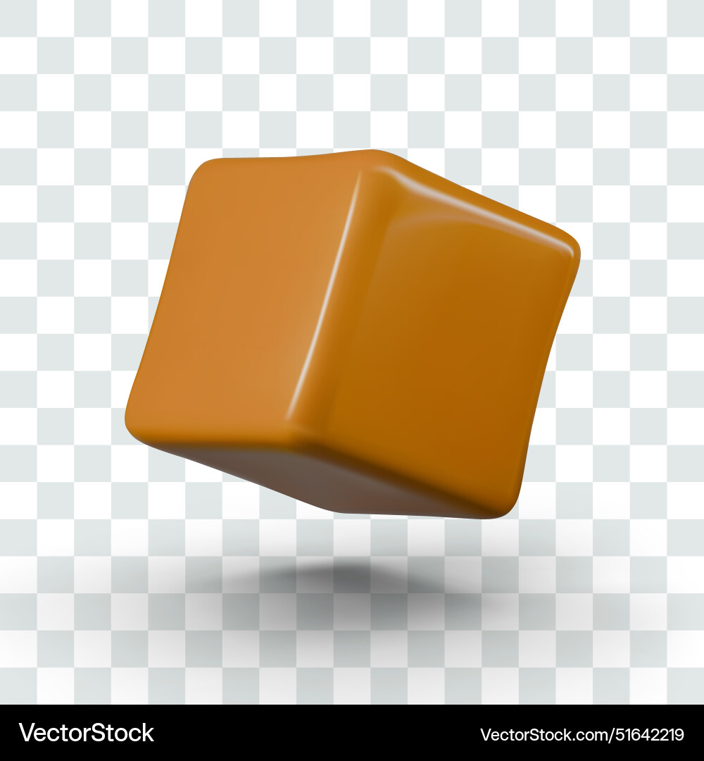 Toffee cube closeup classic boiled milk candy Vector Image