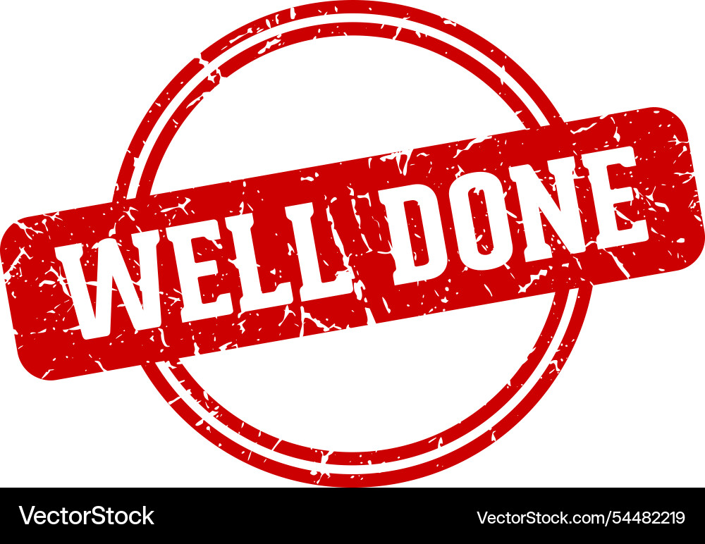 Well done stamp Royalty Free Vector Image - VectorStock