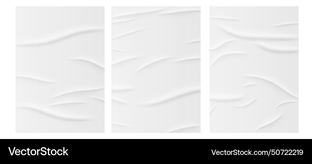 White glued and wrinkled paper background Vector Image