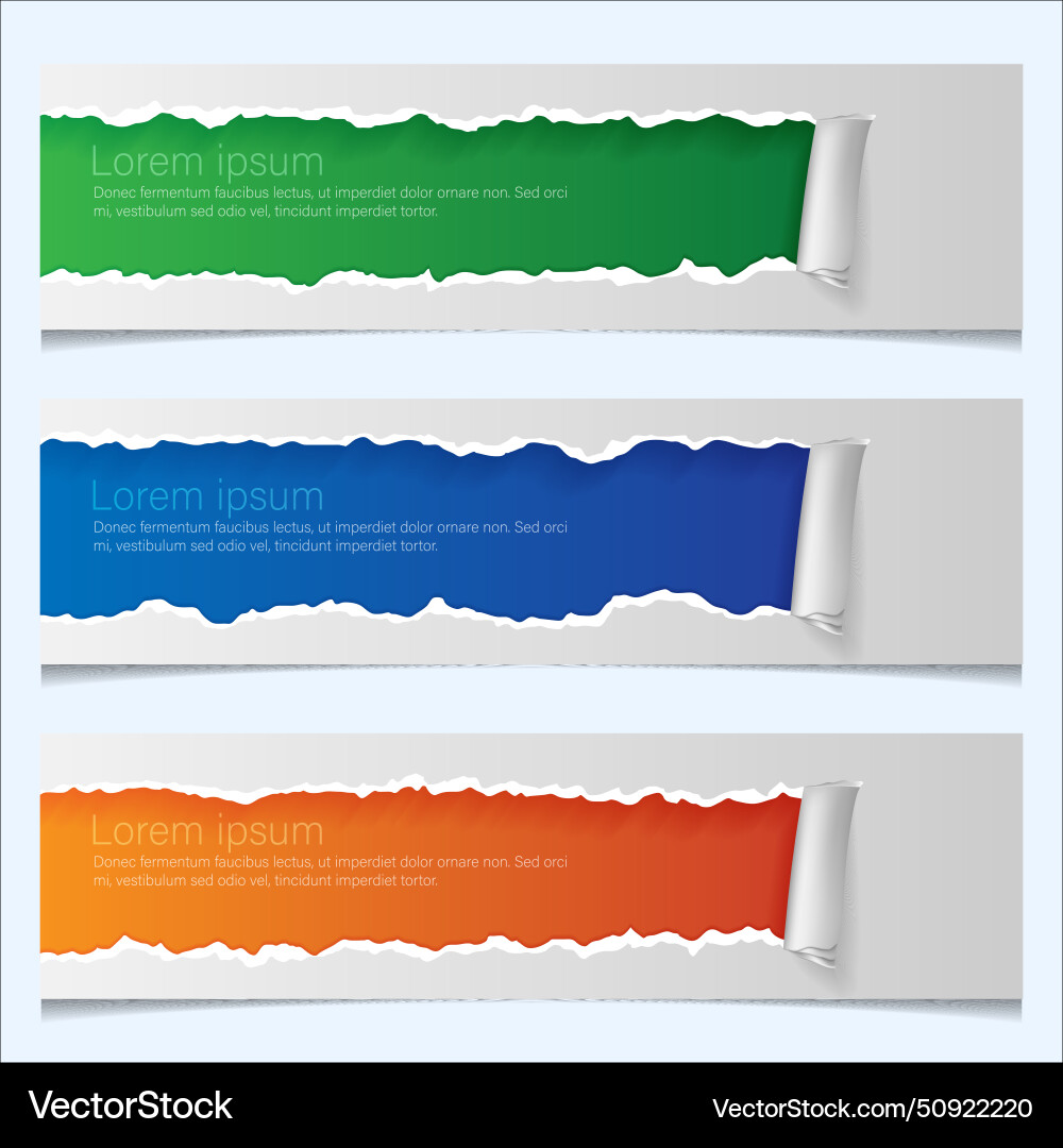 Banners made of torn paper Royalty Free Vector Image