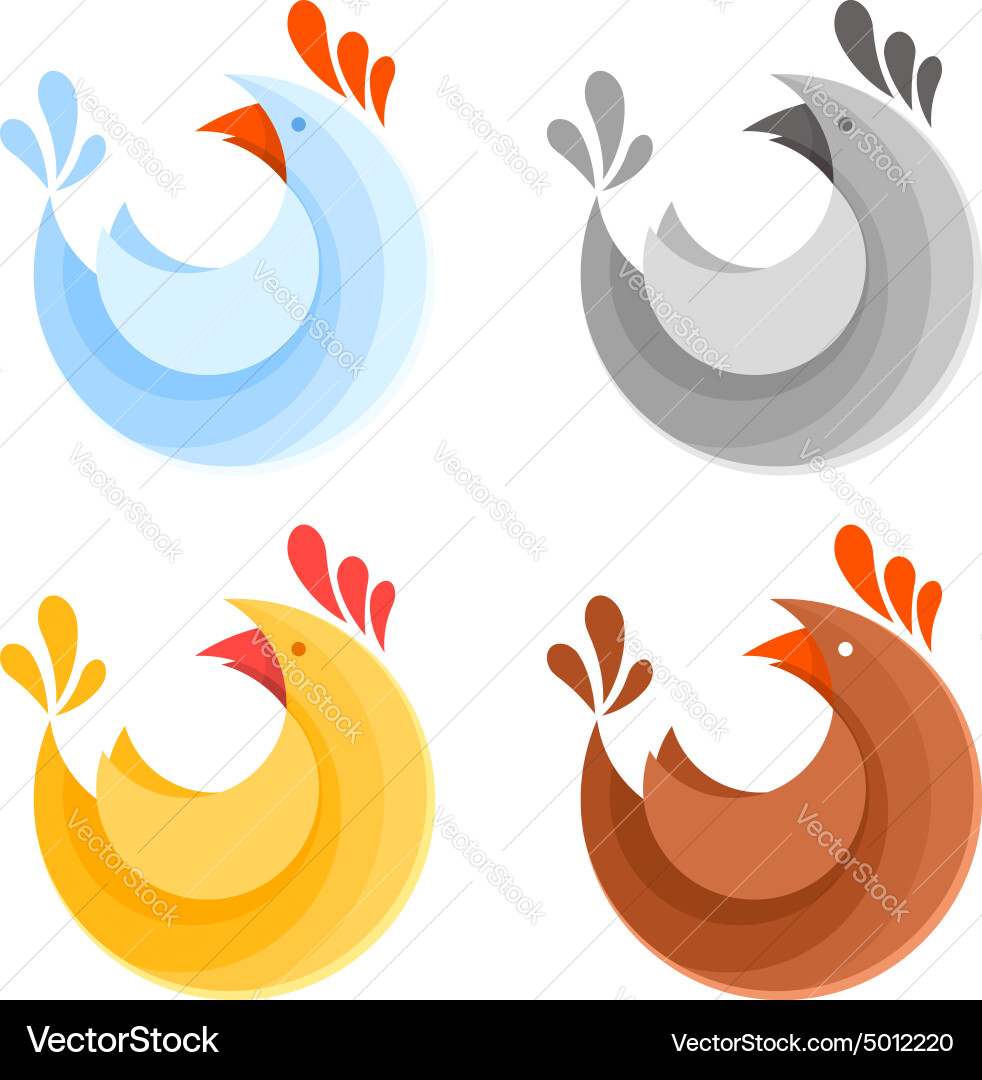 Chicken Icon Set Royalty Free Vector Image - VectorStock