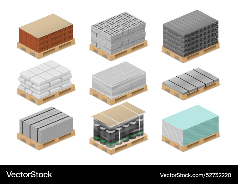 Construction and building materials perspective Vector Image