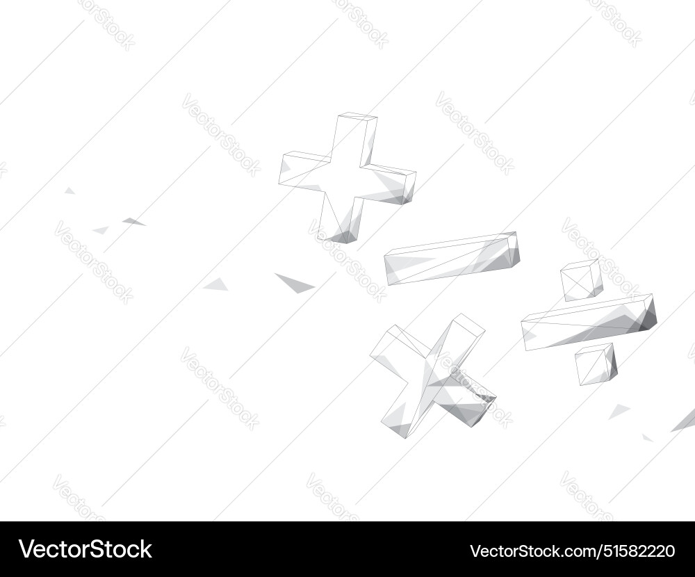 Fragment a010 plus minus multiplied divided Vector Image