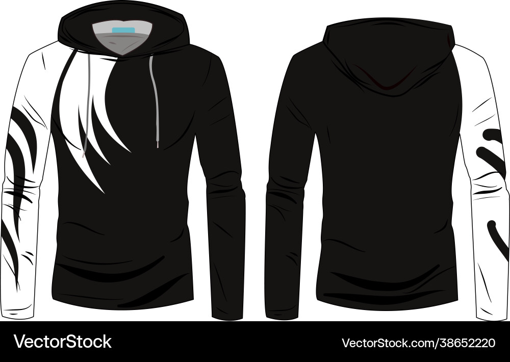 Hood jacket coat template sweatshirt casual Vector Image