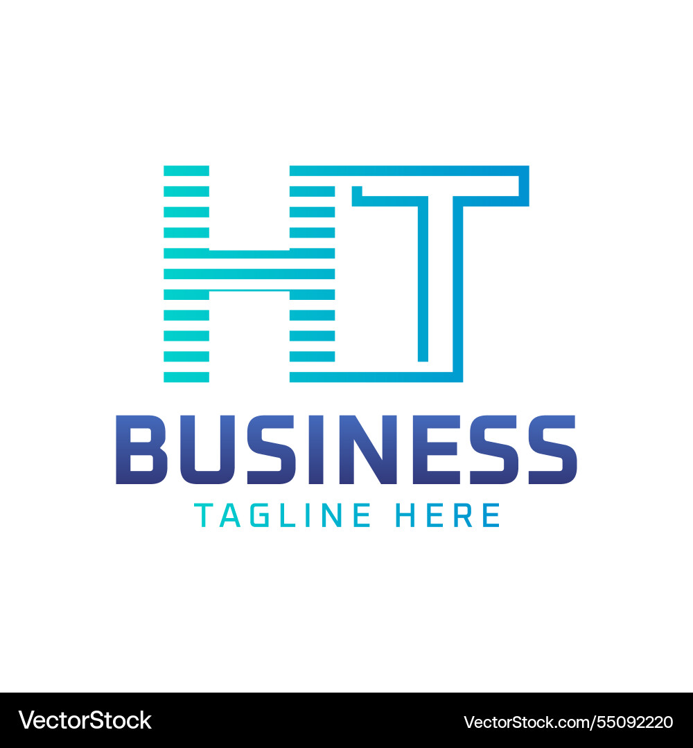 Ht logo design sleek modern letter Royalty Free Vector Image