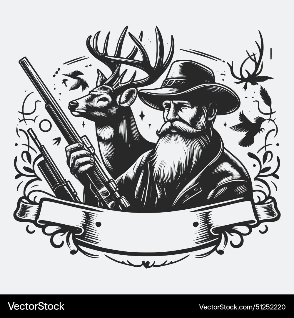 Hunting life svg silhouette file Royalty Free Vector Image