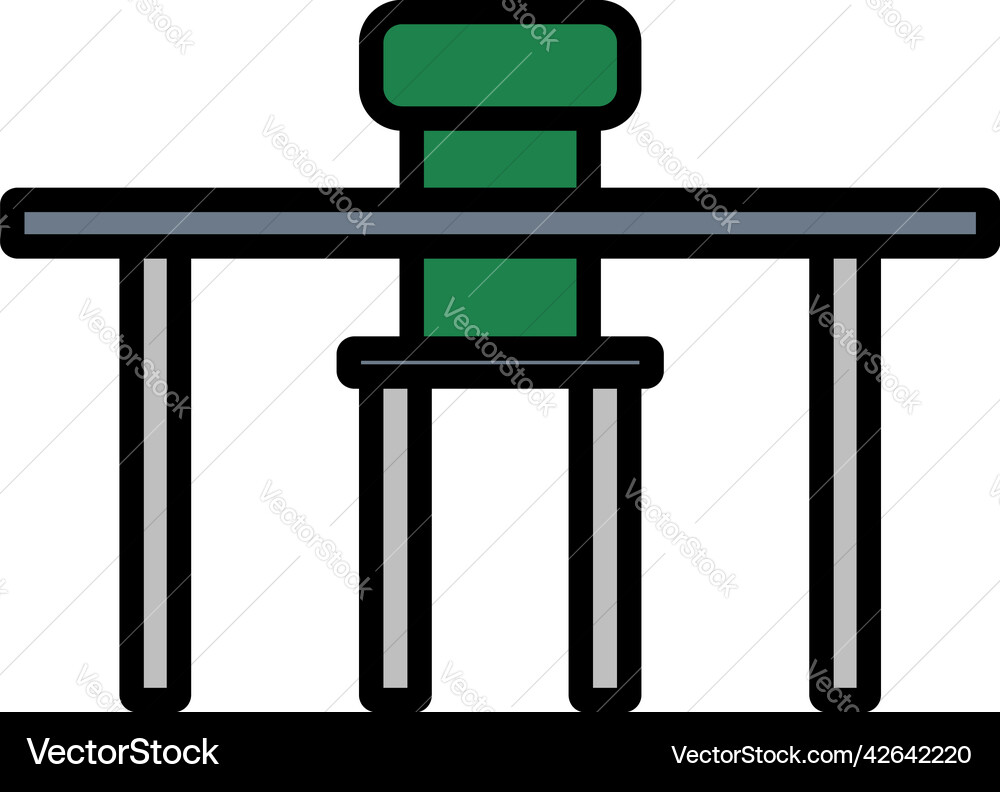 Icon of table and chair Royalty Free Vector Image