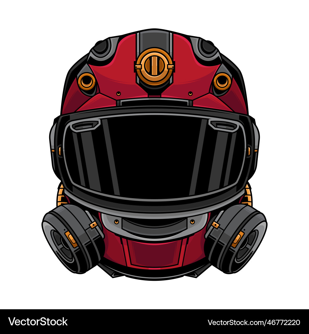 Motorcycle robot helmet Royalty Free Vector Image
