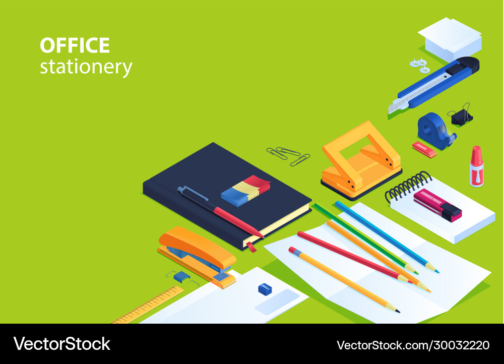 Office stationery background Royalty Free Vector Image