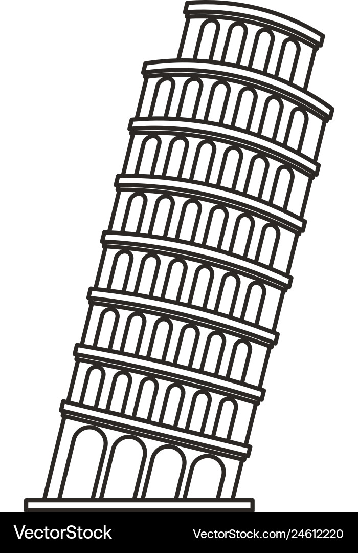 Pisa tower isolated icon Royalty Free Vector Image