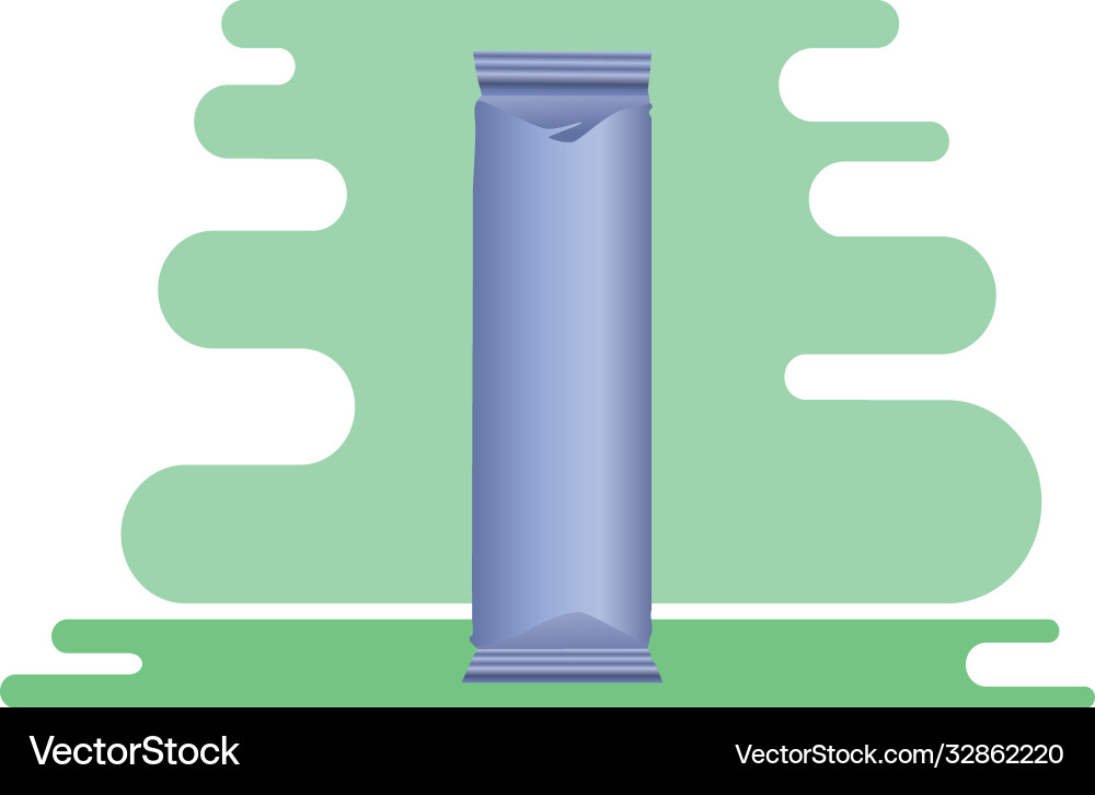 Purple sachets packing product isolated icon Vector Image