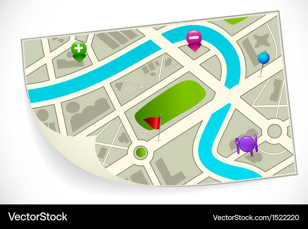 Road route map Royalty Free Vector Image - VectorStock