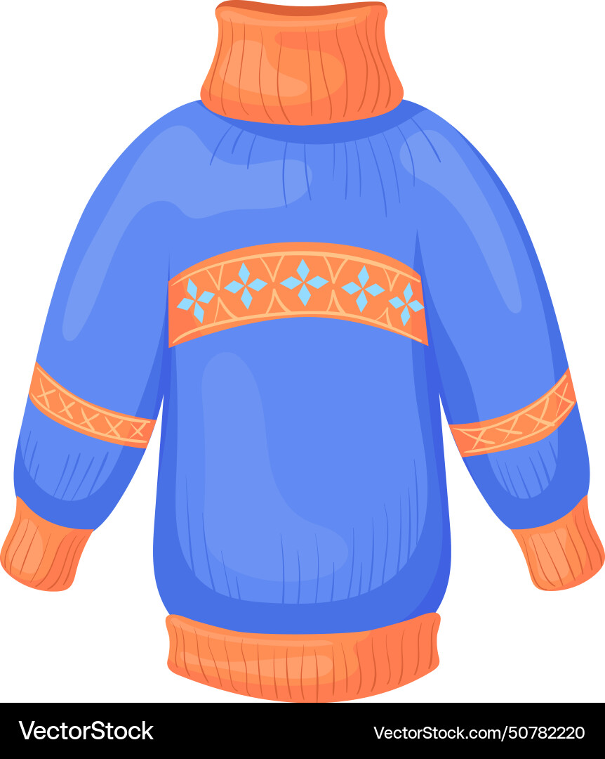 Woolen sweater icon cartoon warm knitted pullover Vector Image