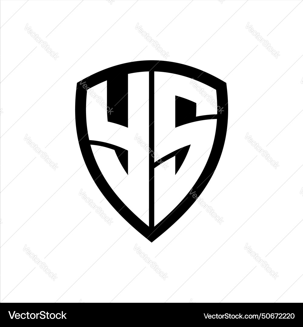 Ys monogram logo with bold letters shield shape Vector Image