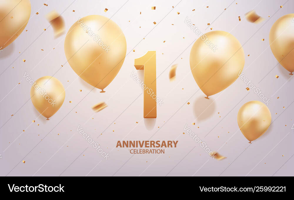 1st year anniversary background Royalty Free Vector Image