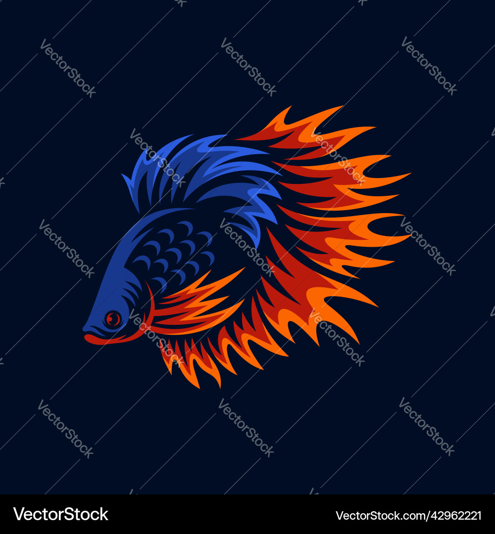 Betta fish logo design template Royalty Free Vector Image