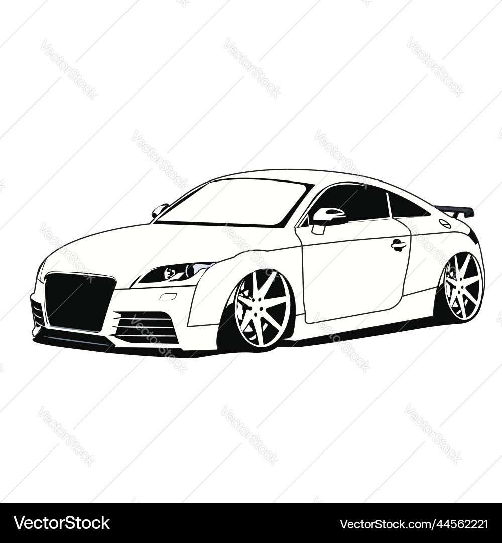 Black and White Audi Car Royalty Free Vector Image