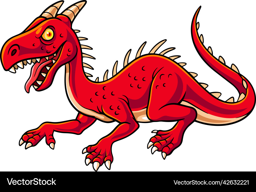 Cartoon red dragon on white background Royalty Free Vector