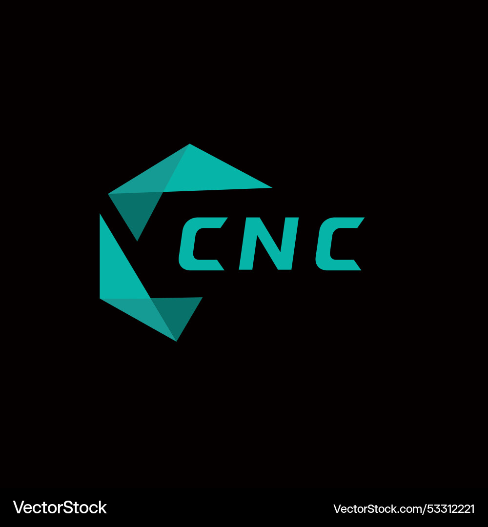 Cnc creative minimalist letter logo cnc unique Vector Image