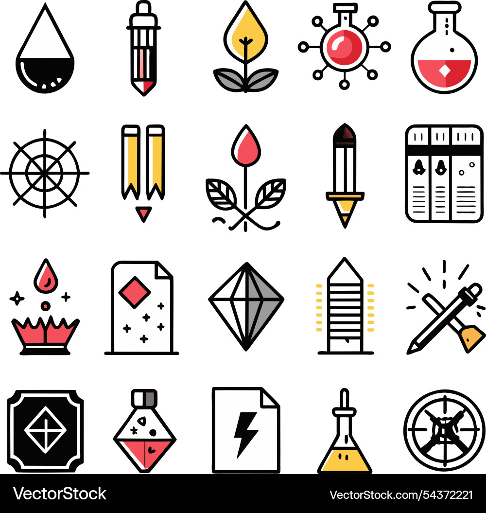 Collection of diverse icons representing various Vector Image
