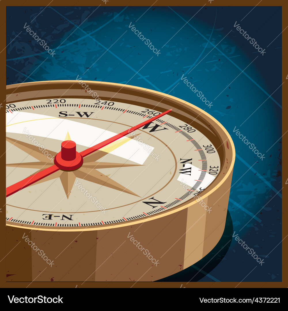 Compass west Royalty Free Vector Image - VectorStock