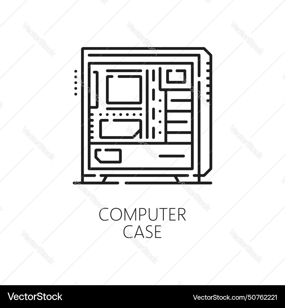 Computer industry software and hardware line icon Vector Image