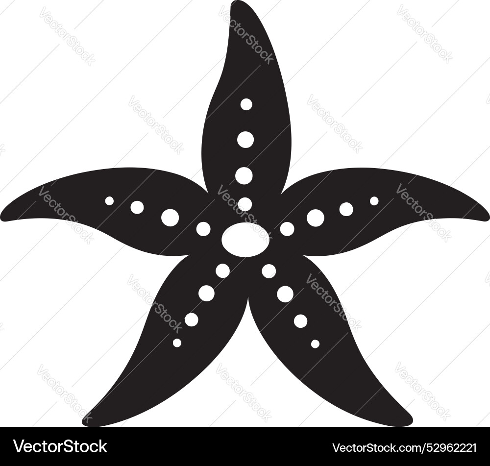 Lustrous starfish design starfish logo glyph chic Vector Image