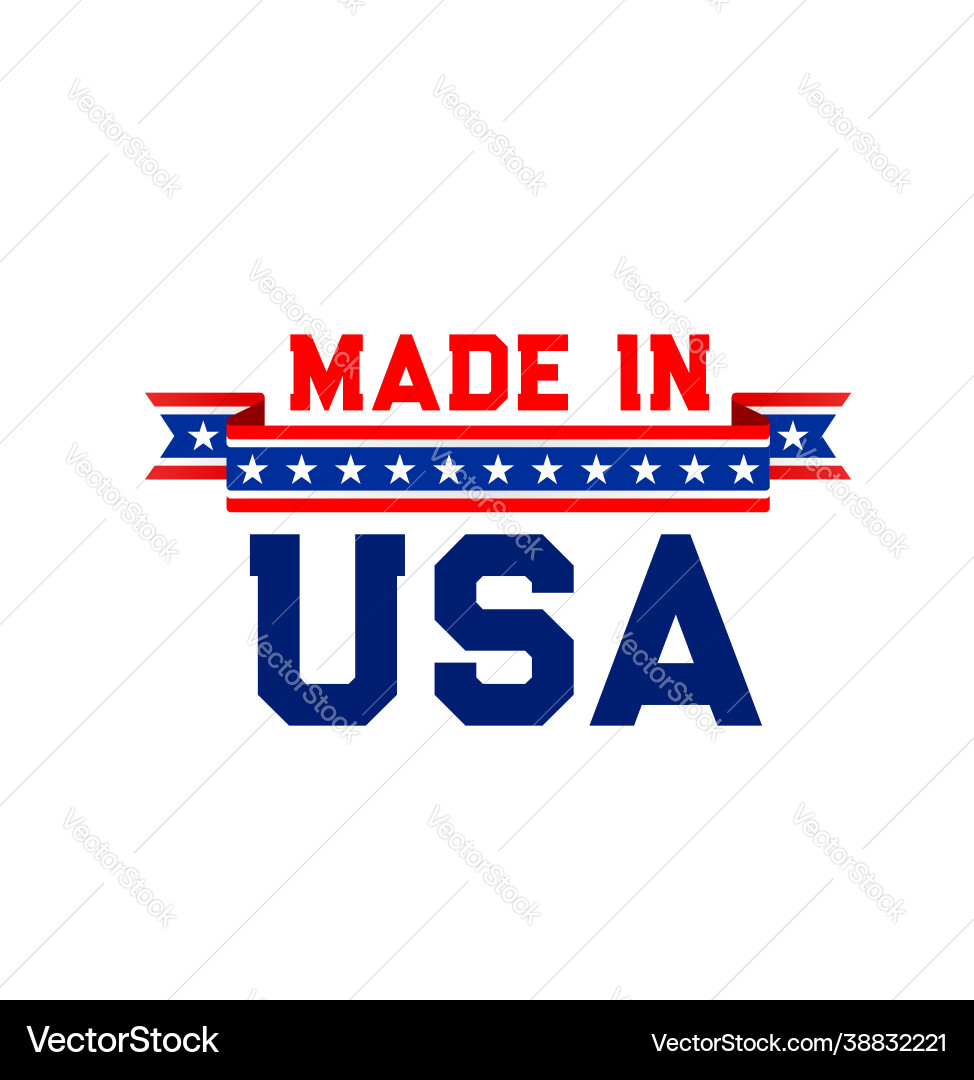 Made in USA Flag Ribbon Label Royalty Free Vector Image