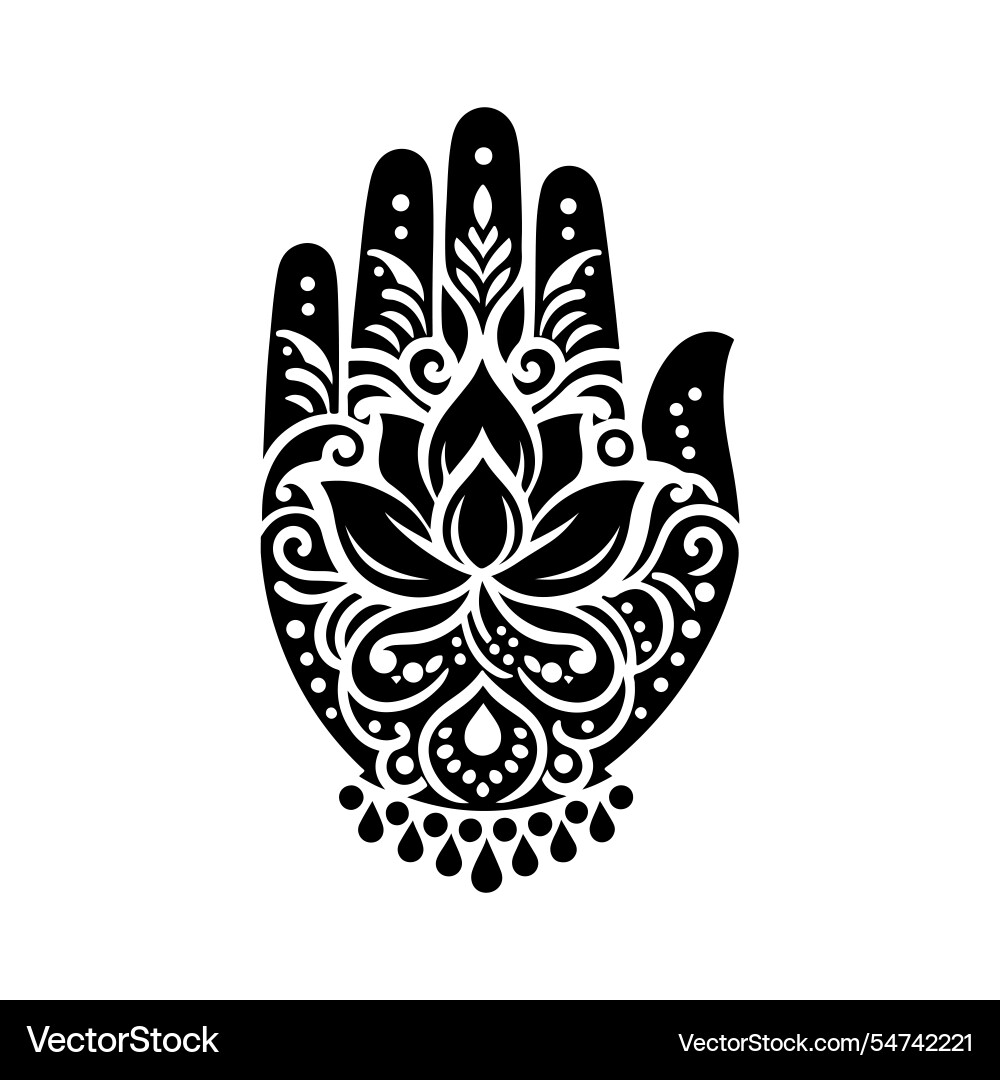 Mehendi silhouette Royalty Free Vector Image - VectorStock