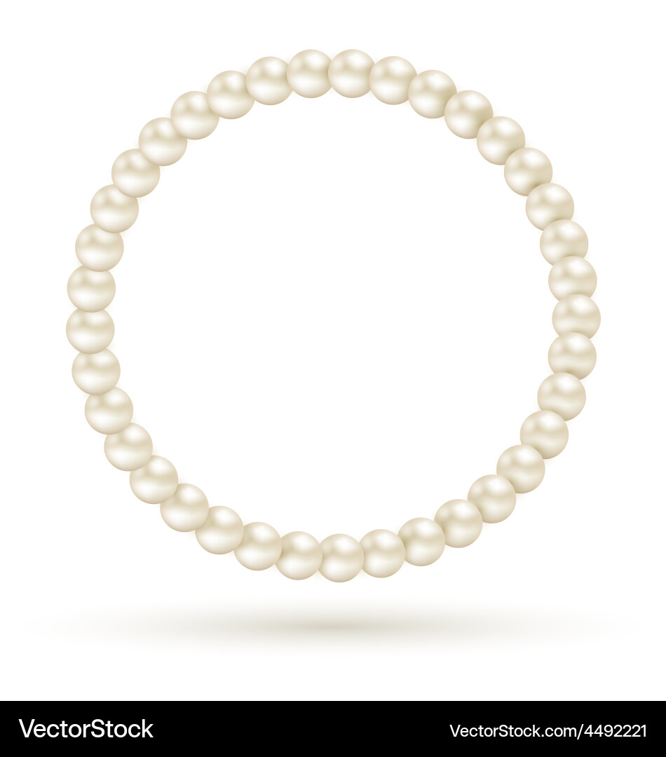 Pearl circle like frame isolated on white Vector Image