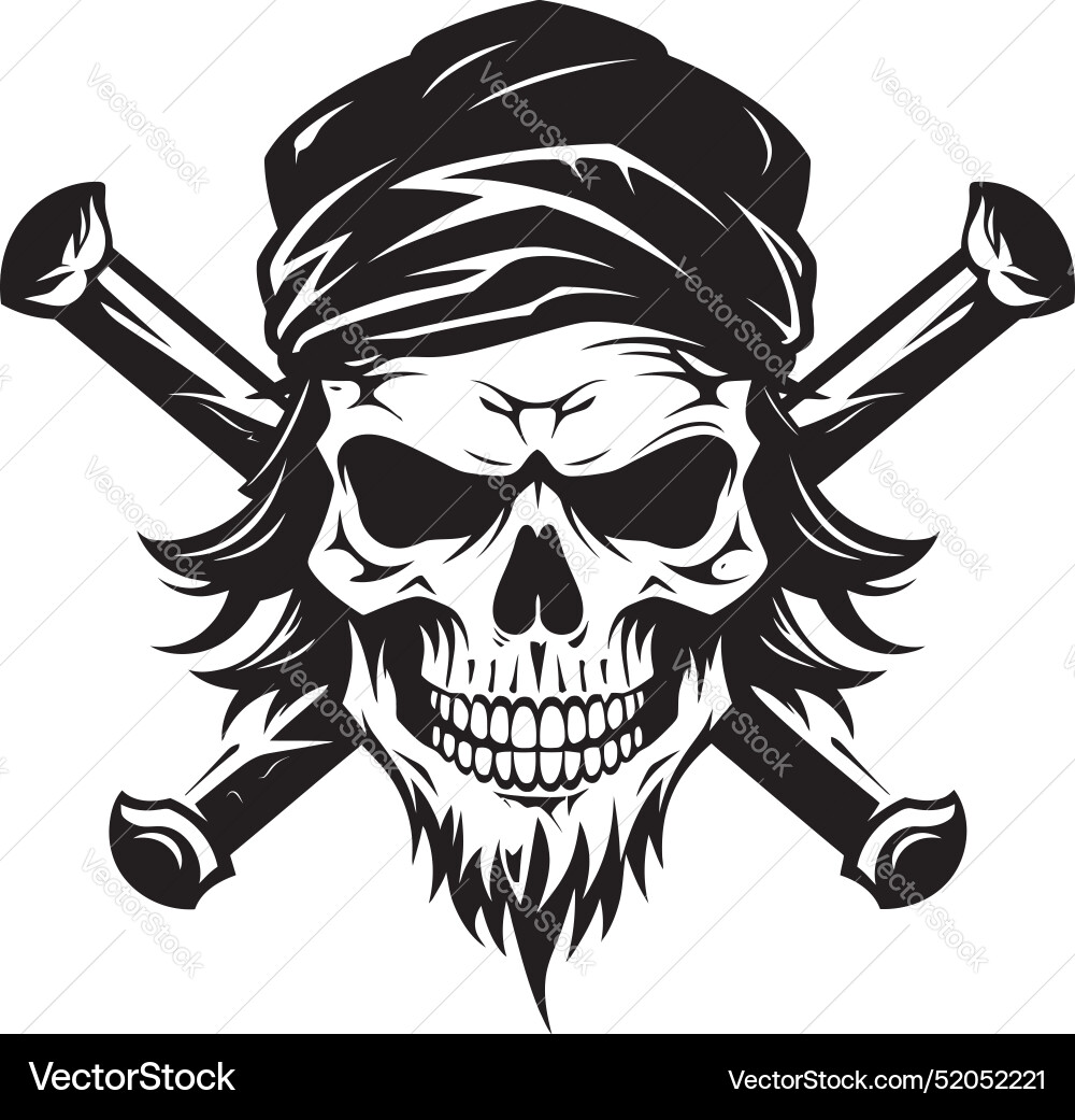 Rogue pirate insignia deadly dagger emblem Vector Image