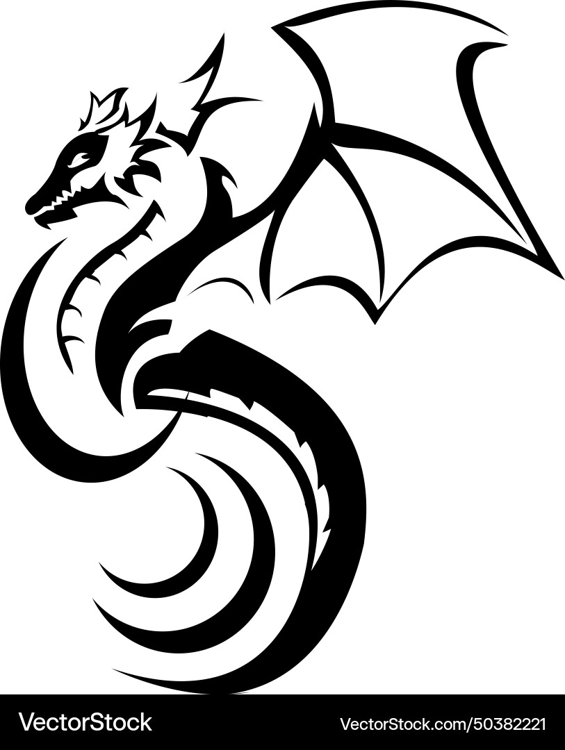 Simple dragon logo image Royalty Free Vector Image
